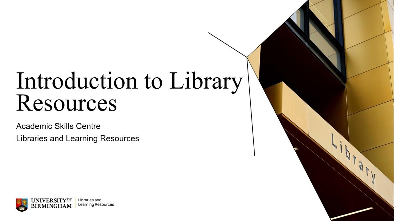 Introduction to Libraries and Learning Resources - YouTube