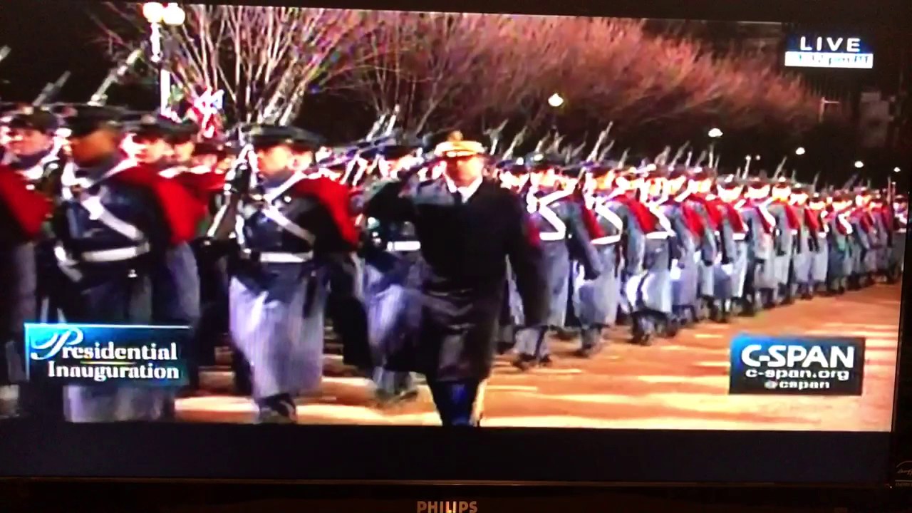 VMI marching in inauguration - YouTube