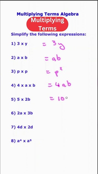 Multiplying Terms Algebra - YouTube
