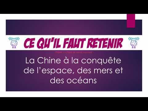 Ce qu'il faut retenir - La Chine, à la conquête de l'espace, des mers ...