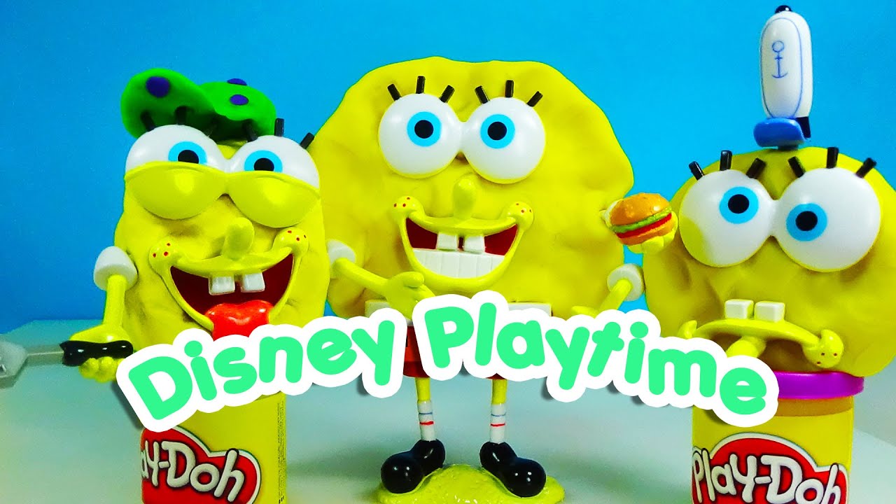 ♥Sponge Bob Funny Faces Play Doh Set♥ Nickelodeon playdough Sponge Bob ...