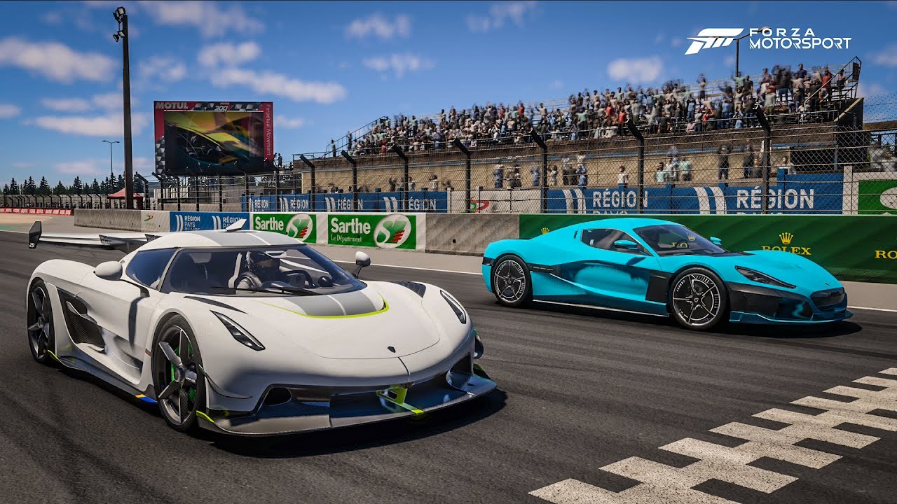 Forza Motorsport Drag Race: Koenigsegg Jesko VS Rimac Nevera - YouTube