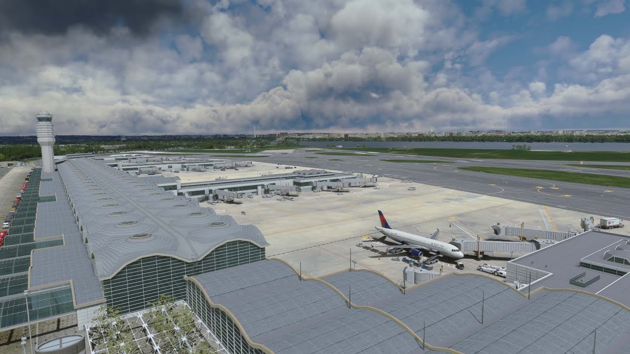 KDCA River Visual Delta A320 - YouTube