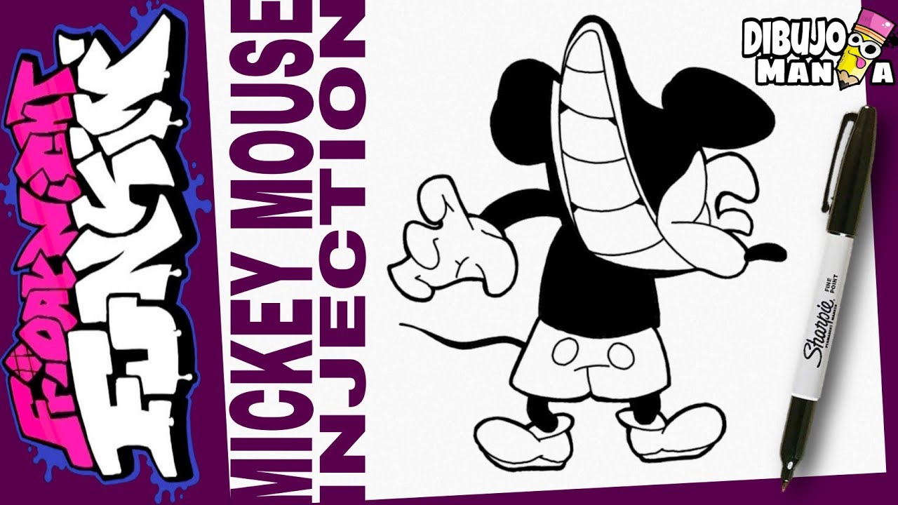 COMO DIBUJAR A MICKEY MOUSE INJECTION DE FRIDAY NIGHT FUNKIN | how to ...