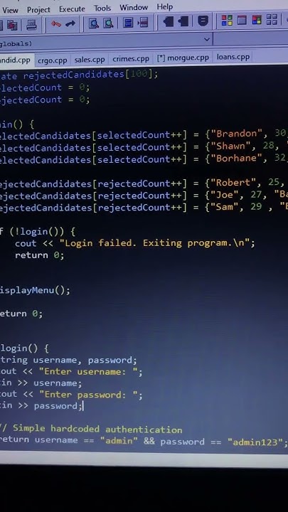 Candidate Portal In C Ide Dev C Cppprogramming Codingtime