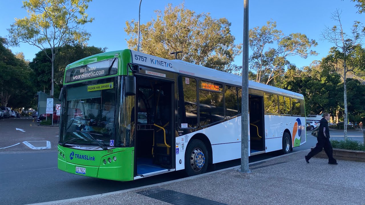 5757 Volvo B8RLE Bustech VST, Kinetic Marcoola - YouTube