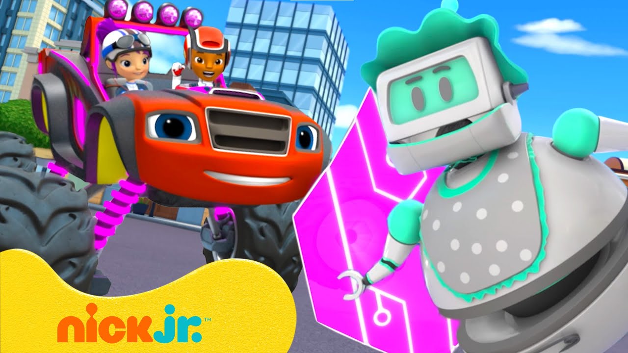 Blaze Uses a FORCE SHIELD to Stop a Robot Baby! 🛡️ w/ AJ & Gabby | Nick ...