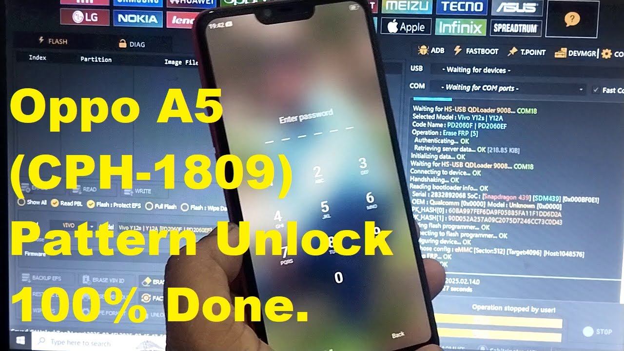 OPPO A5 (CPH 1809) Pattern Unlock By Unlock Tool 100% Done ! 2025 - YouTube