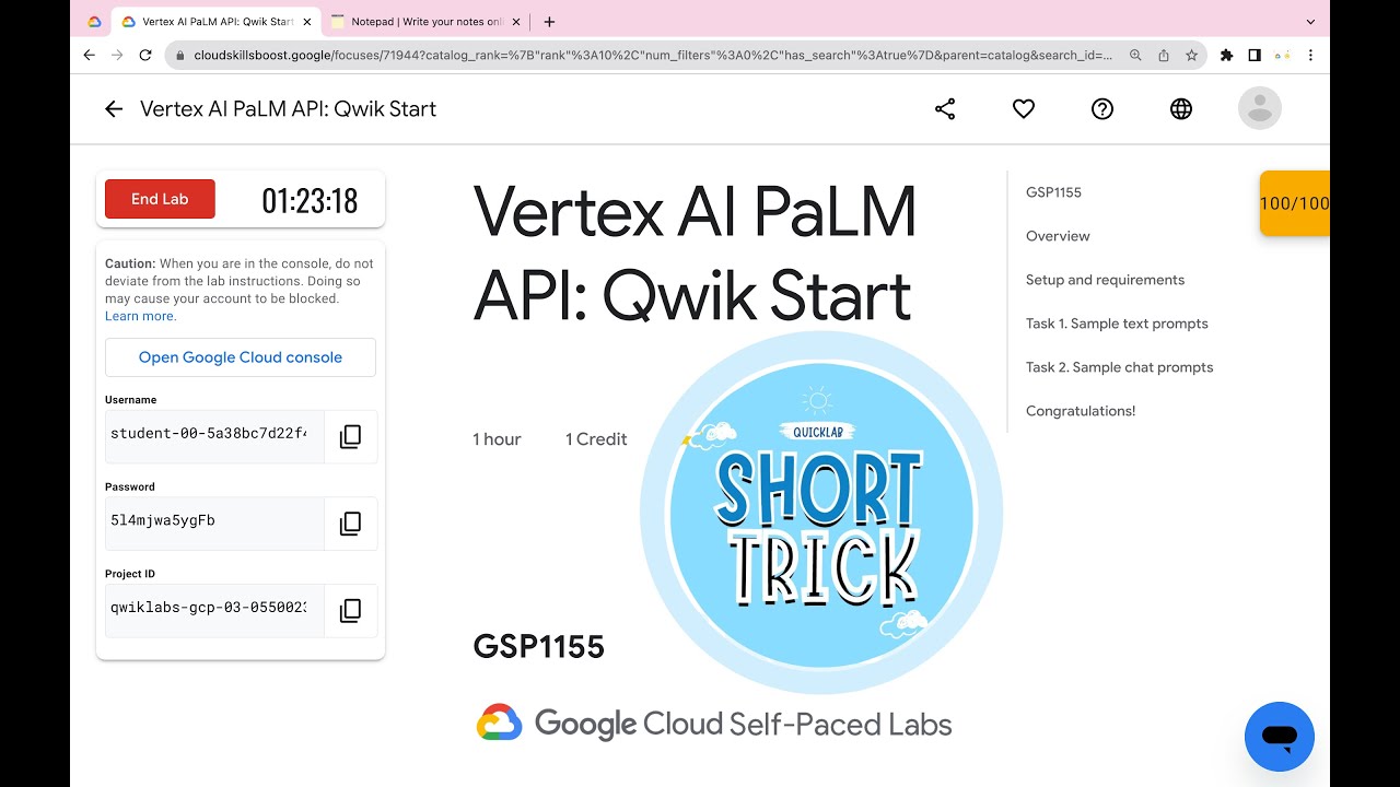 Vertex Ai Palm Api Qwik Start Qwiklabs Gsp1155 With