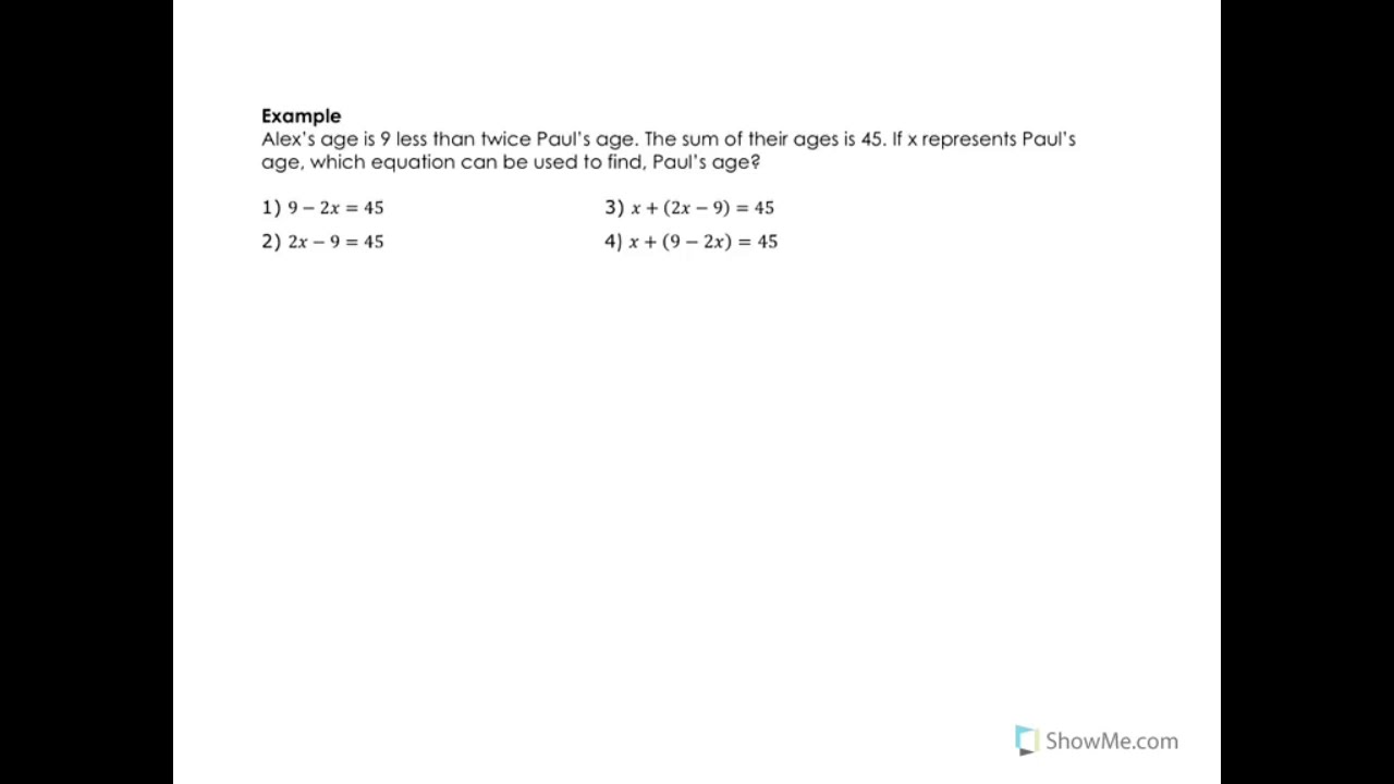 Matching Equations To Word Problems YouTube matching-equations-to-word-problems-youtube