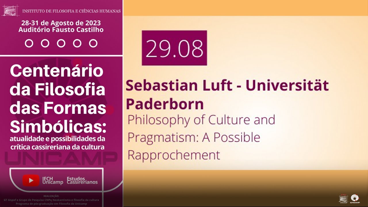 Conferência de Sebastian Luft - Colóquio "Centenário da Filosofia das ...