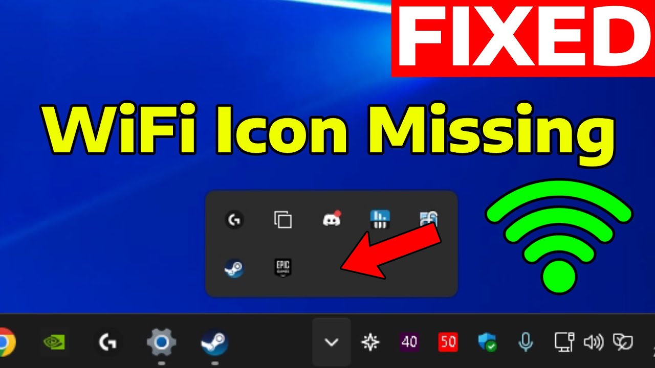 How To Fix WiFi Icon Missing From Taskbar in Windows - YouTube
