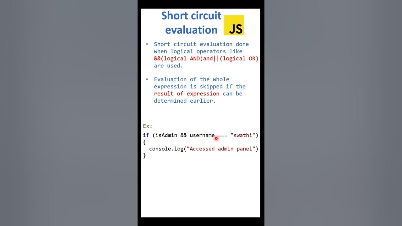 short circuit evaluation in JavaScript | operators in javascript | javascript in telugu # ...