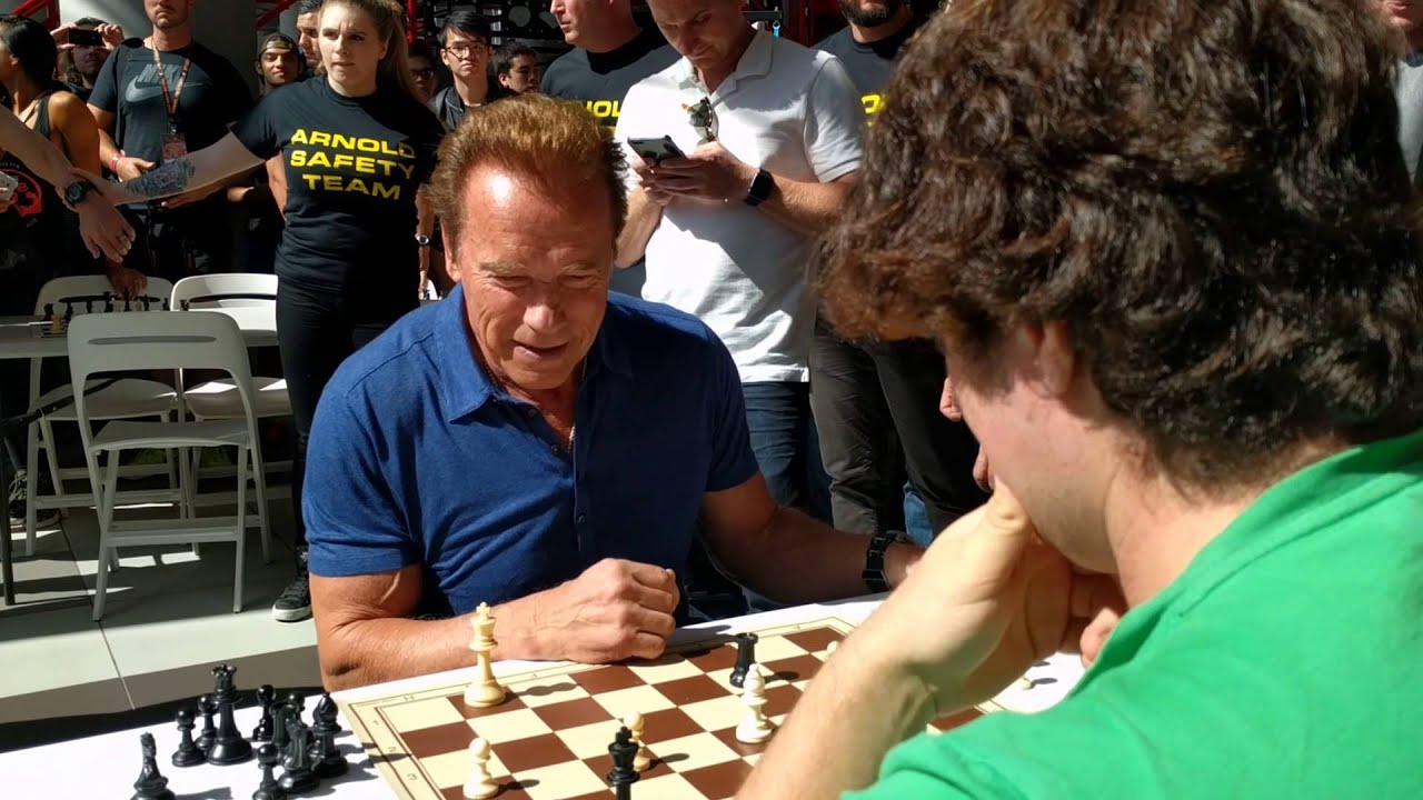 Arnold Schwarzenegger playing chess @ Arnold Classic Melbourne 2016 ...