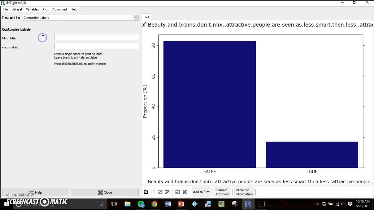 Using iNZight to construct a histogram - YouTube