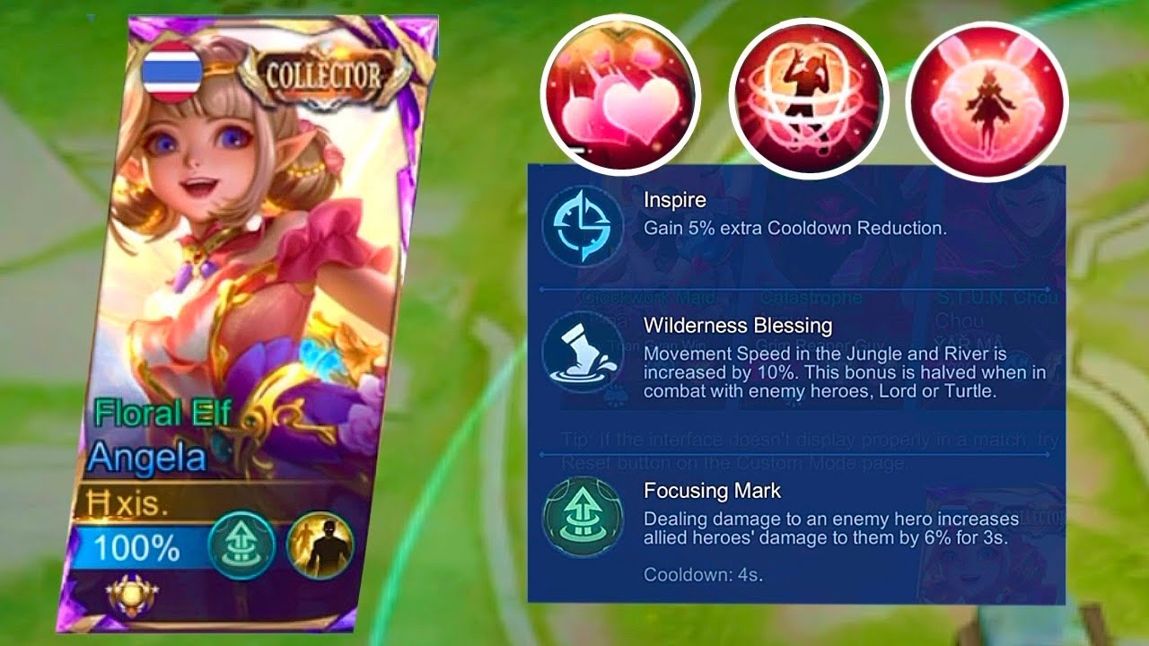 MY ANGELA EMBLEM🤔 | FLORAL ELF | ANGELA GAMEPLAY - MLBB - YouTube