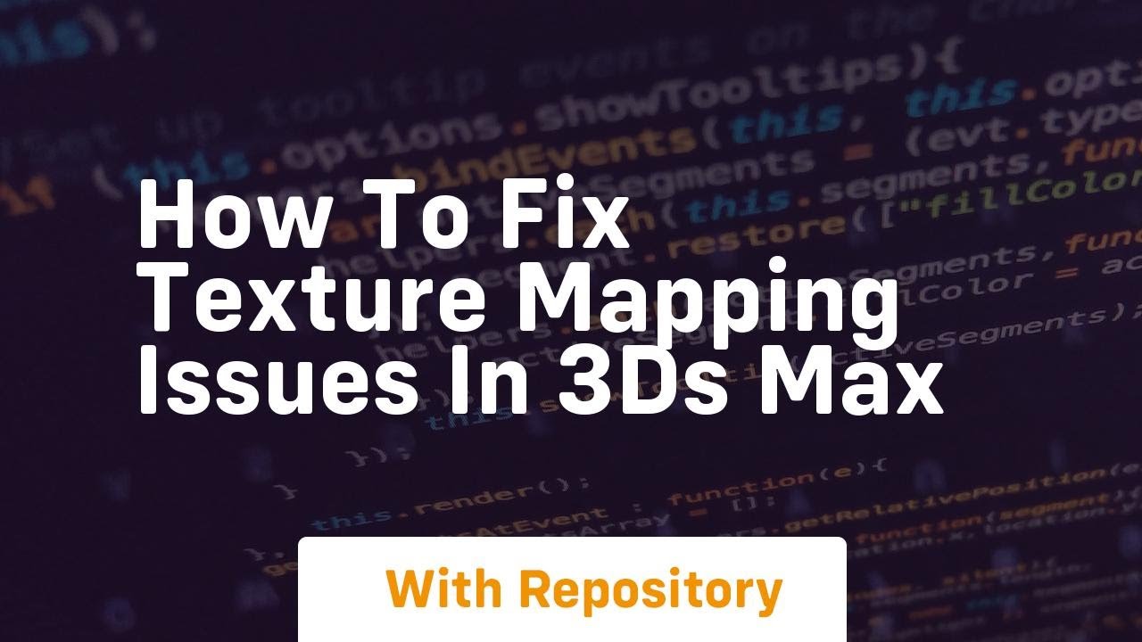 how to fix texture mapping issues in 3ds max - YouTube