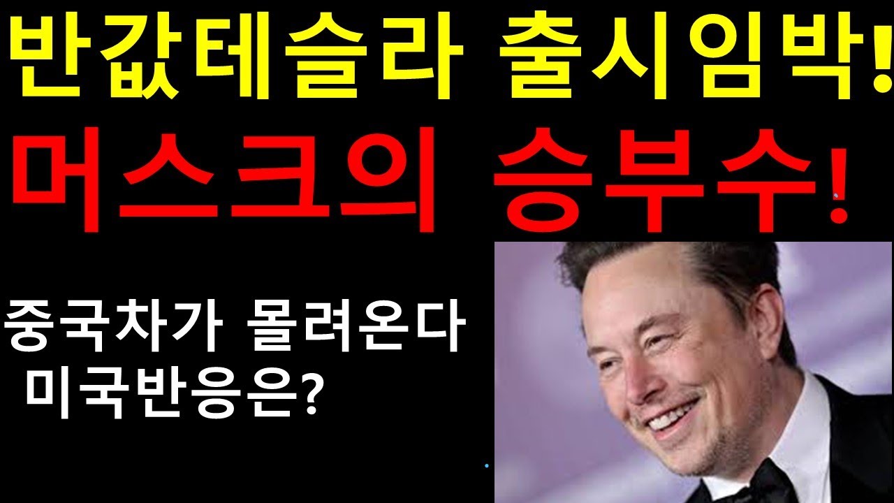 반값 테슬라 출시임박 머스크의 승부수 보상패키지 통과이후 확 바뀐 주류언론들 머스크 더 집중 하고 있는 것은 Youtube