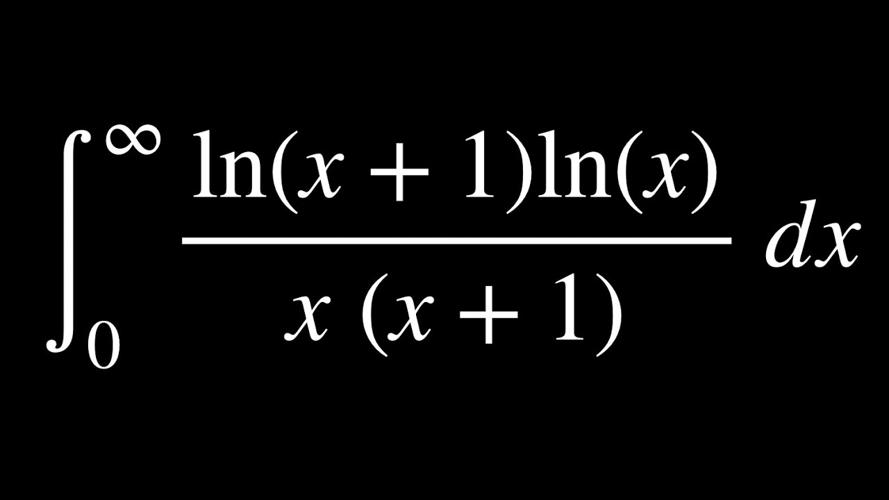 Integral from 0 to infinity of (ln(x+1)ln(x))/(x(x+1)) - YouTube