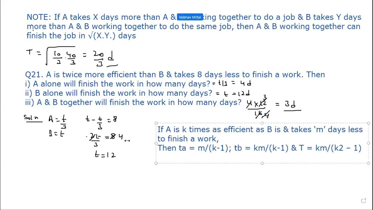 Time & Work Class 2 Part 2 - YouTube