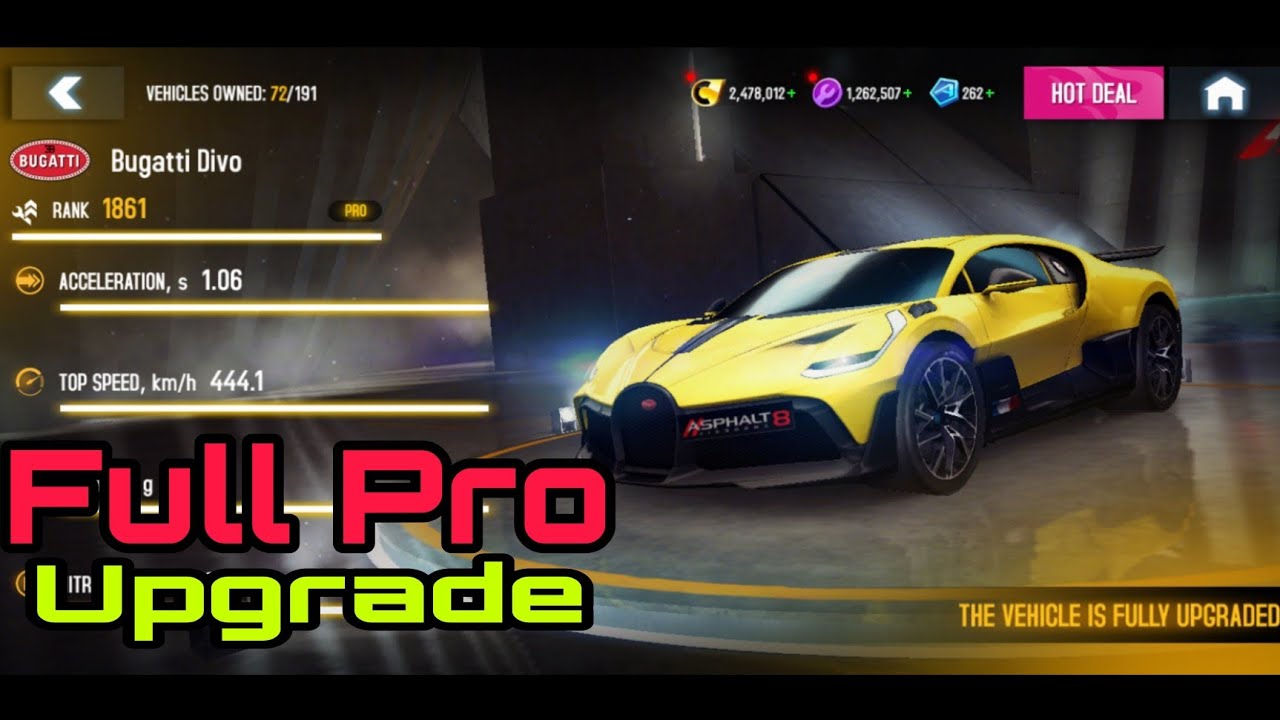 Finally I Full Pro Upgrade My Bugatti Divo, Asphalt 8 - YouTube