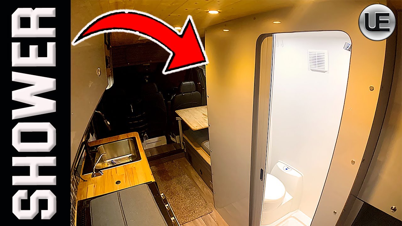 You'll Love The Shower In our New VAN BUILD - YouTube