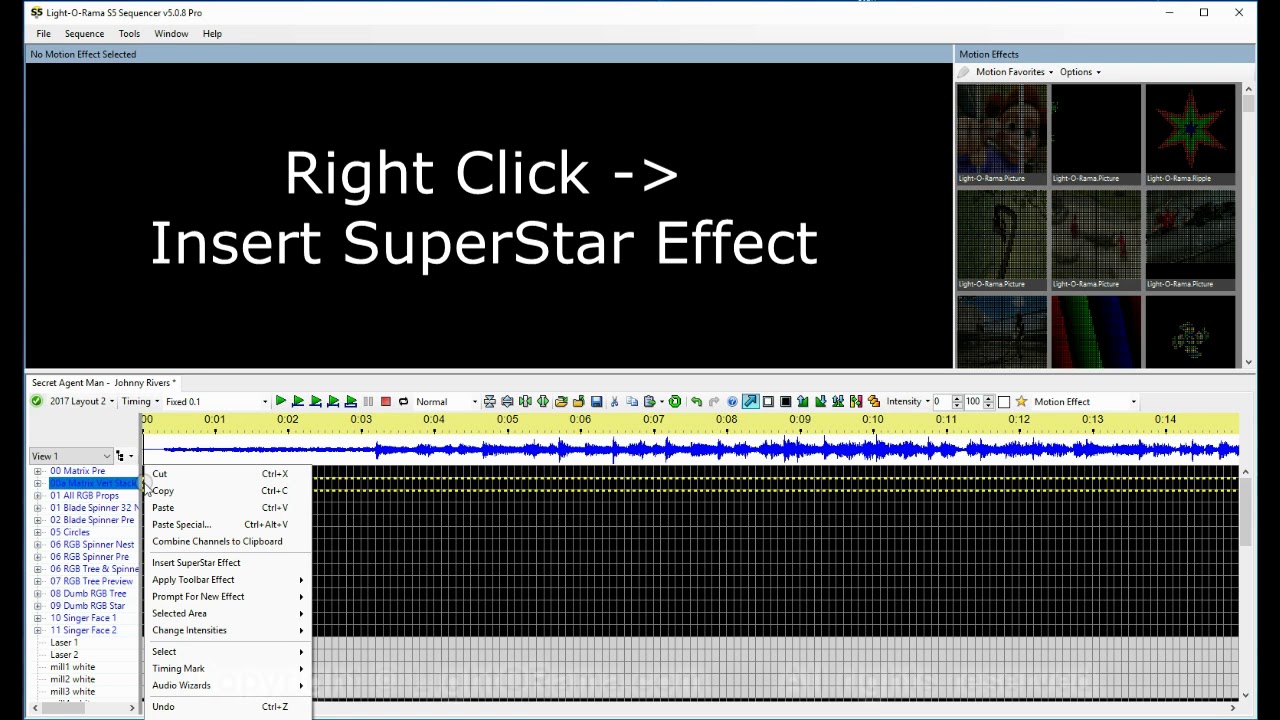 Light-O-Rama Inserting a SuperStar Effect into ShowTime 5 Sequencer ...