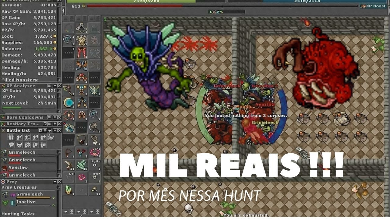 Episodio Renda Extra: Tibia Hunt Bazir R$1000/MÊS Hunt EK 600+ 1.3KK PROFIT 5KK XP - YouTube