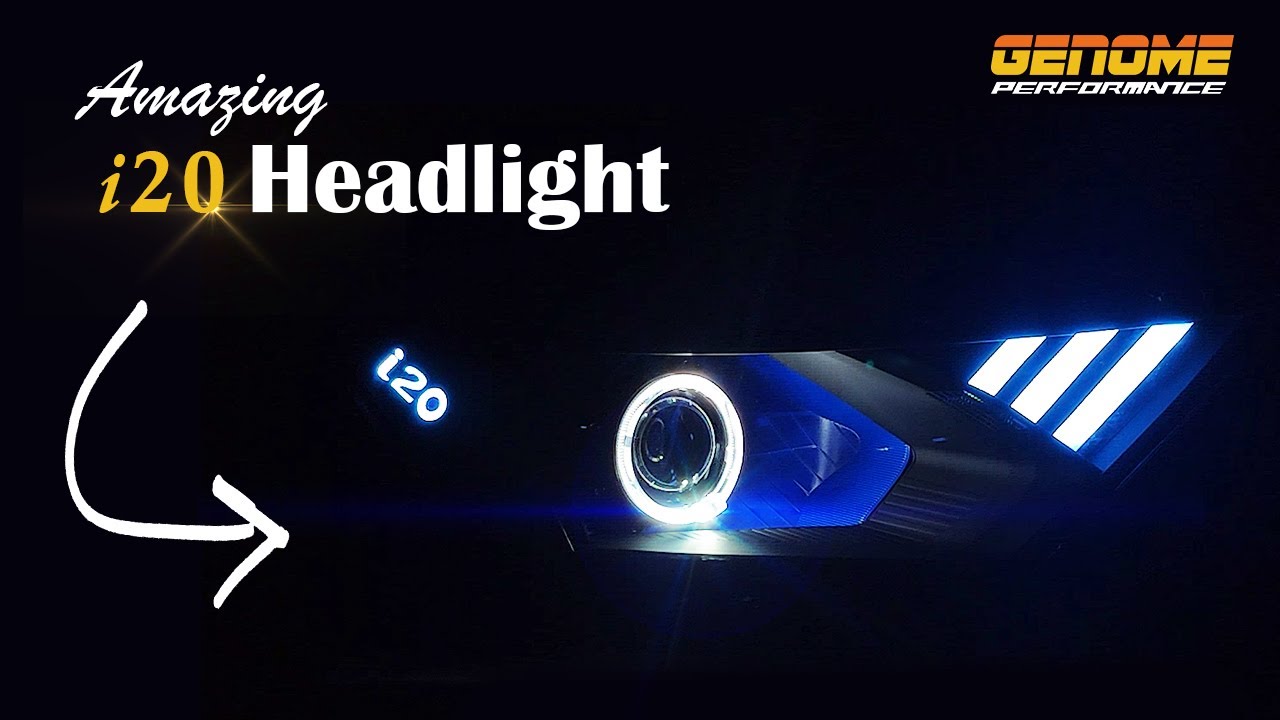 #i20 Modified #Projectorheadlights by Genome Customs - YouTube
