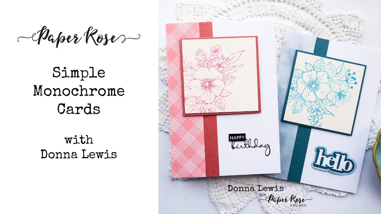 Simple Monochrome Cards - Great for Card-making Emergencies! - YouTube