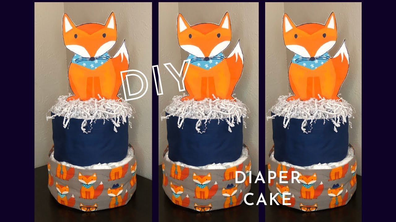 Diaper Cake DIY | Fox Woodland Theme Diaper Cake - YouTube