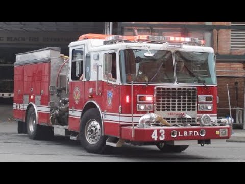 LBFD Engine 2343 & 2342 *Hauling!* Responding to separate incidents in ...