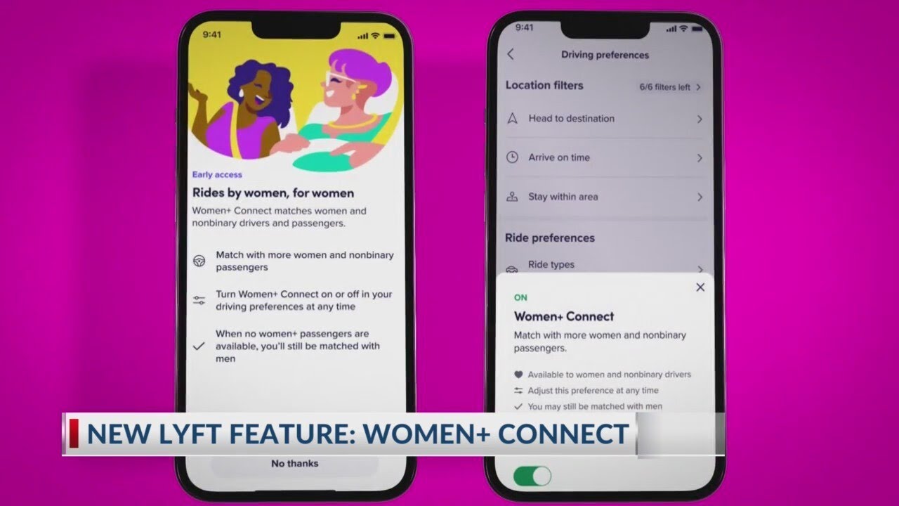 LYFT launches new feature: Women+ Connect - YouTube