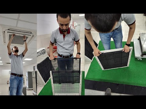 How to clean Cassette AC Filter#lg #cassette #airconditioner - YouTube