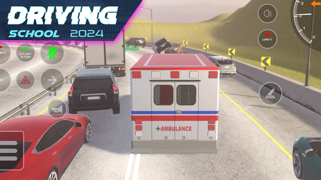 Car driving 2024 school game gameplay Ambulance rescue in road - YouTube