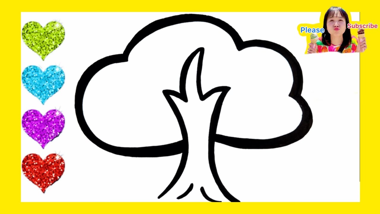 How to draw a tree || tree Drawing || Drawing for kids - YouTube