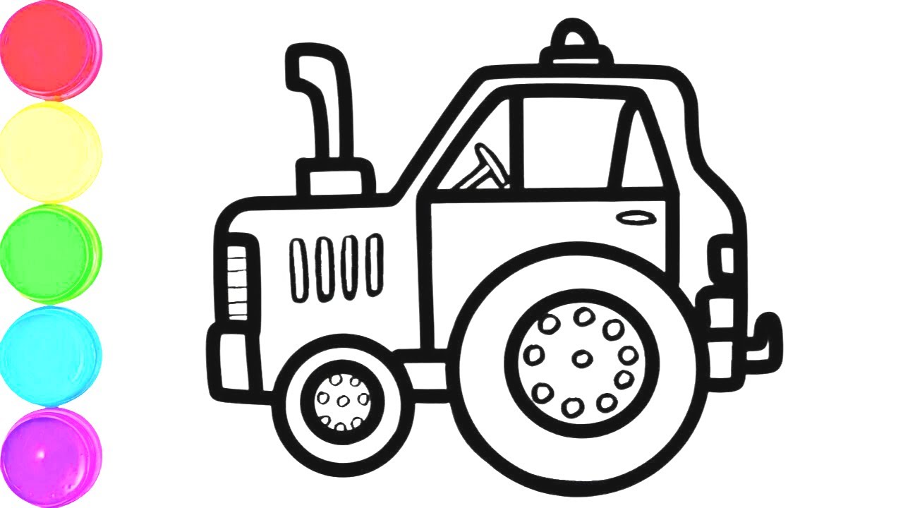 How to draw a JCB tractor for children || easy tractor drawing ...