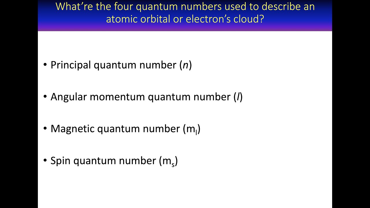 What are the four quantum numbers? - YouTube