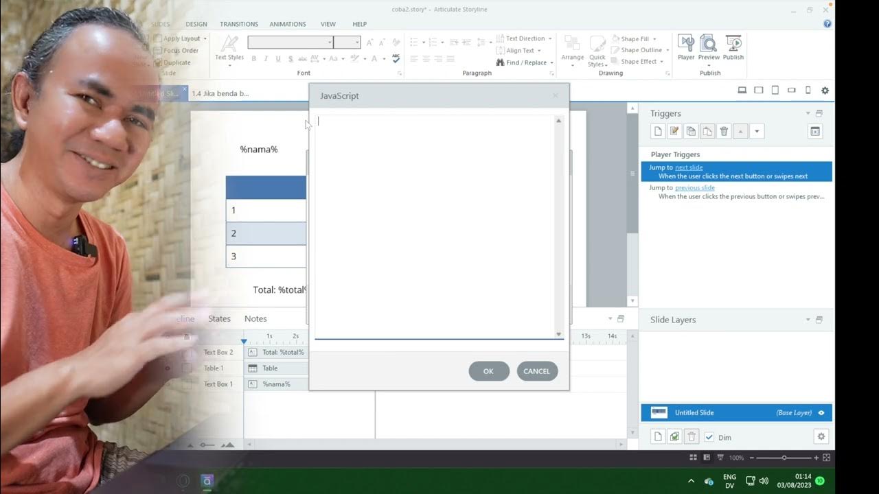 Menambahkan JavaScript dan Variabel Sendiri Secara Manual di Articulate Storyline - YouTube