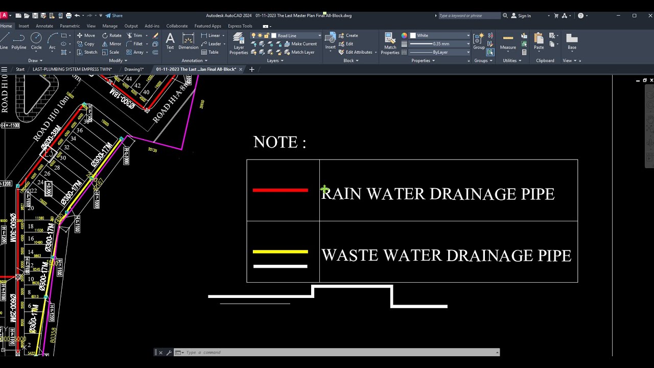 របៀបគូរបន្ទាត់មានកម្រាសក្រាស polyline width in auto cad - YouTube