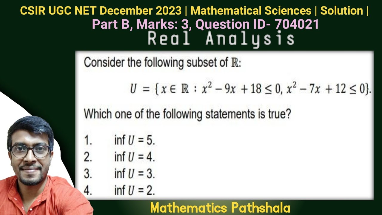 Csir Ugc Net December 2023 Mathematical Sciences Real Analysis Part B Question Id 704021