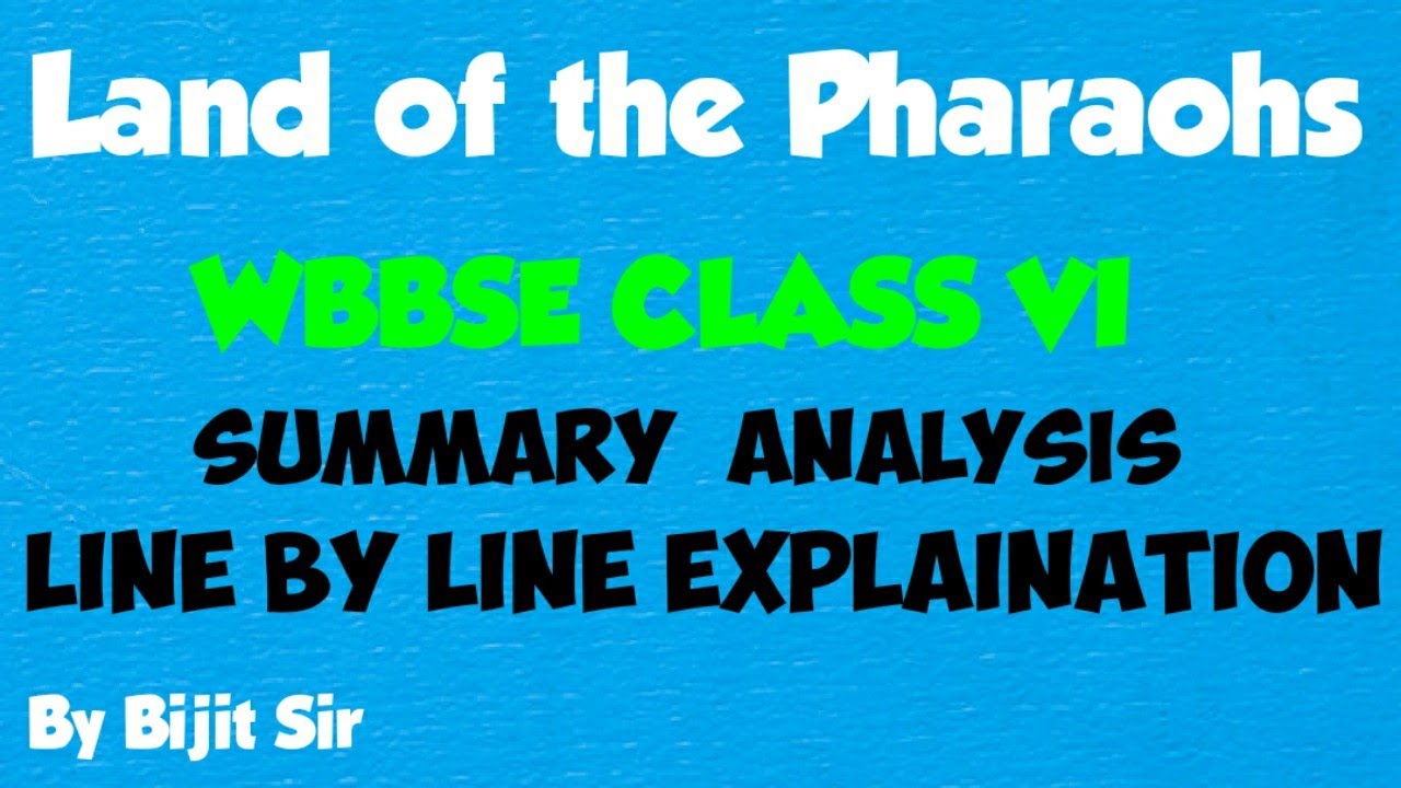 Land of Pharaohs... Class 6.. WBBSE... - YouTube