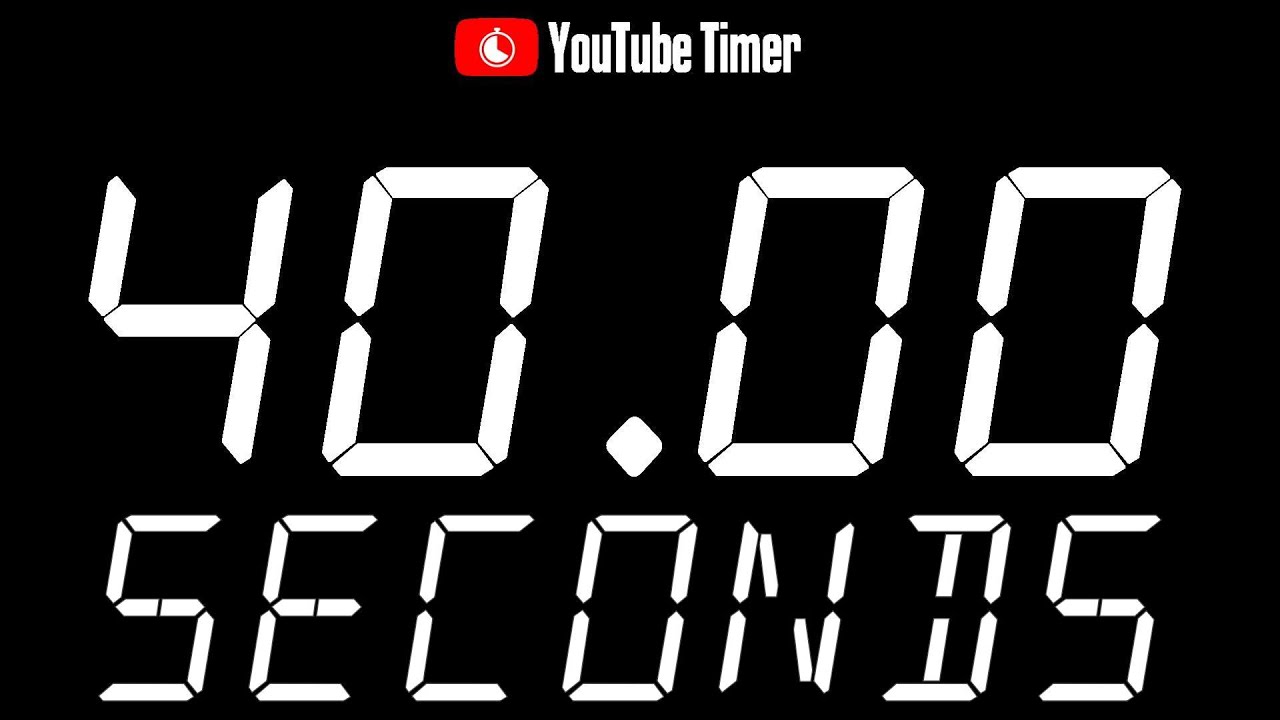 40 Seconds Timer Countdown - YouTube