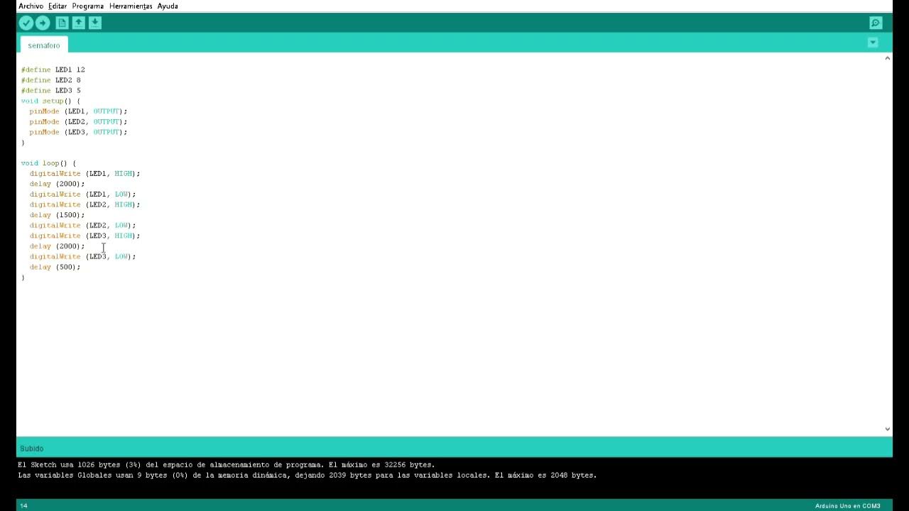 M1-A5 - Arduino, primer programa-semáforo - YouTube