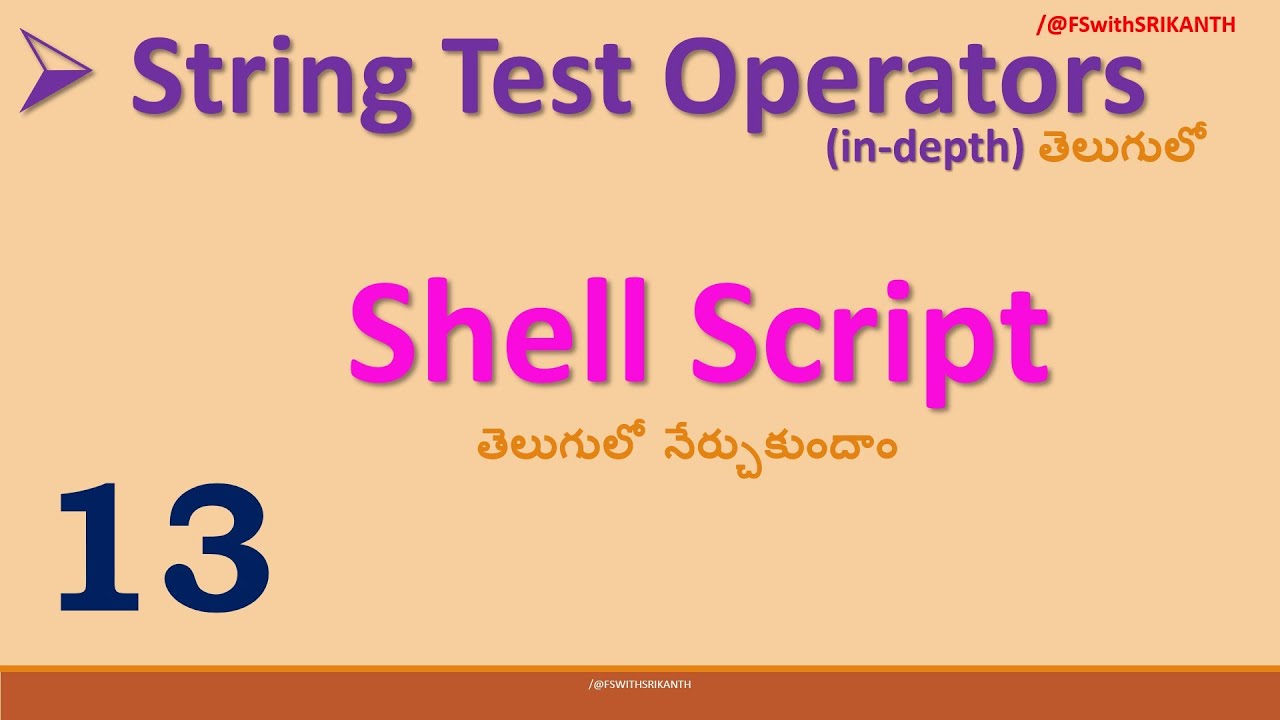 String Test Operators | shell 2024 | DevOps 2024 | DevOps తెలుగులో ...