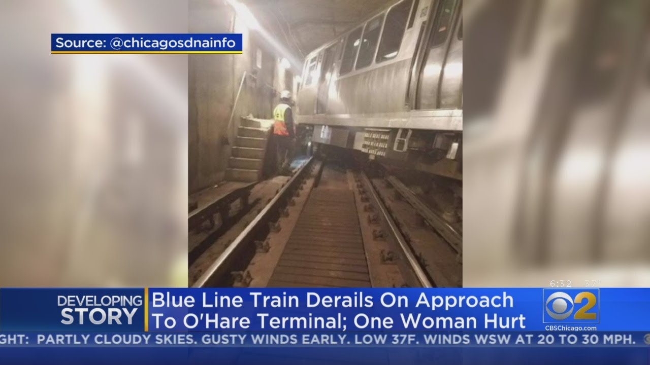 Normal Blue Line Service Resumes After Derailment Near O'Hare - YouTube