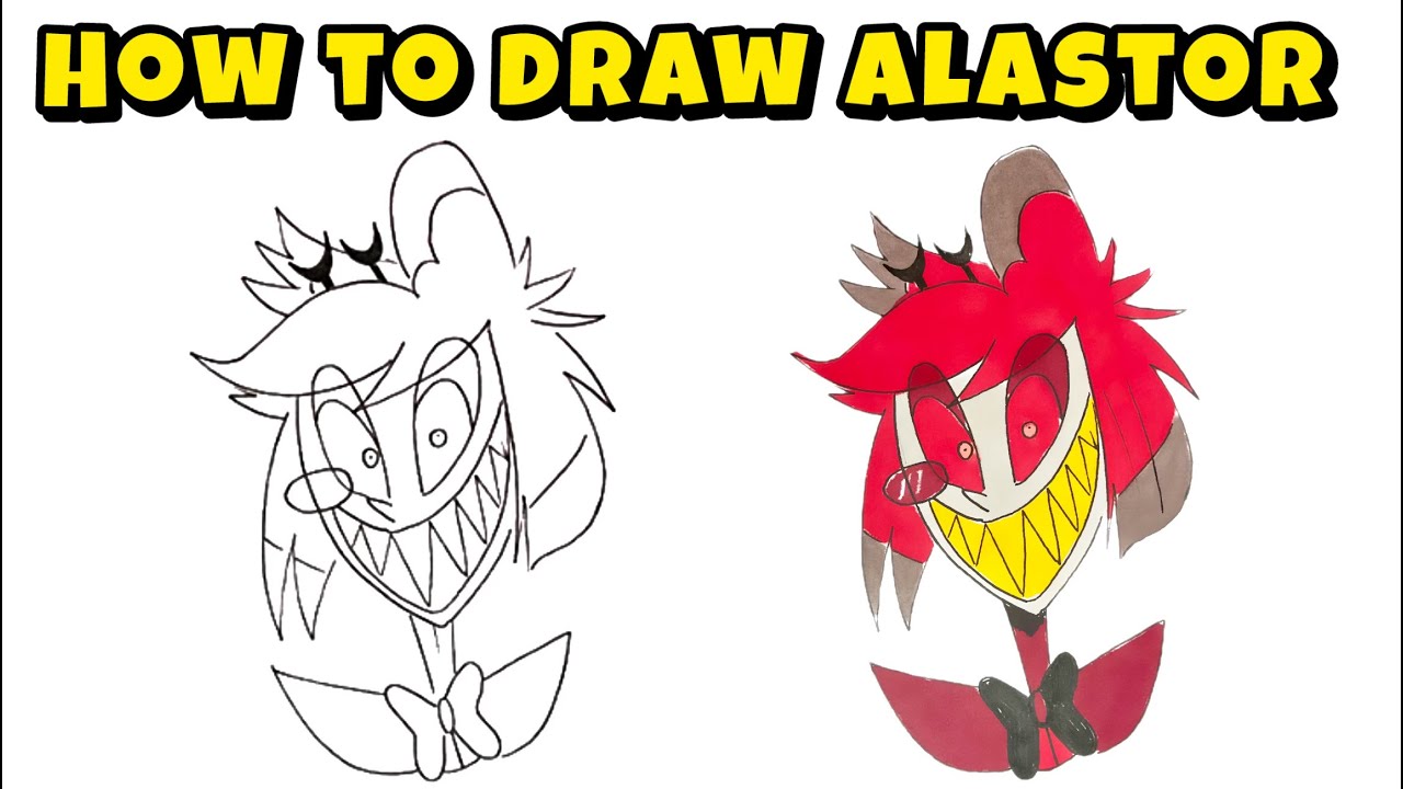 How to Draw Alastor (The Radio Demon) from Hazbin Hotel – Colored Art ...