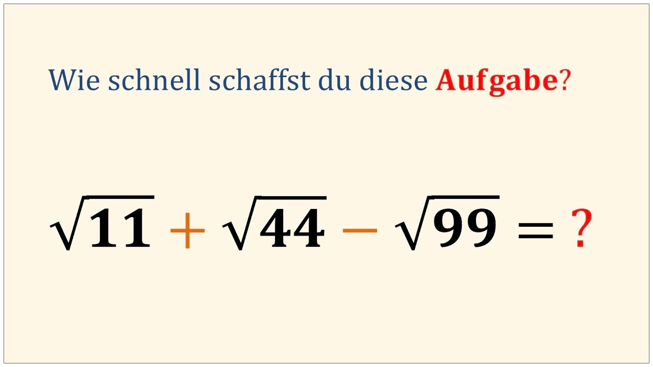 Eine schöne Gleichung! Du solltest diesen Rechenweg kennen - YouTube