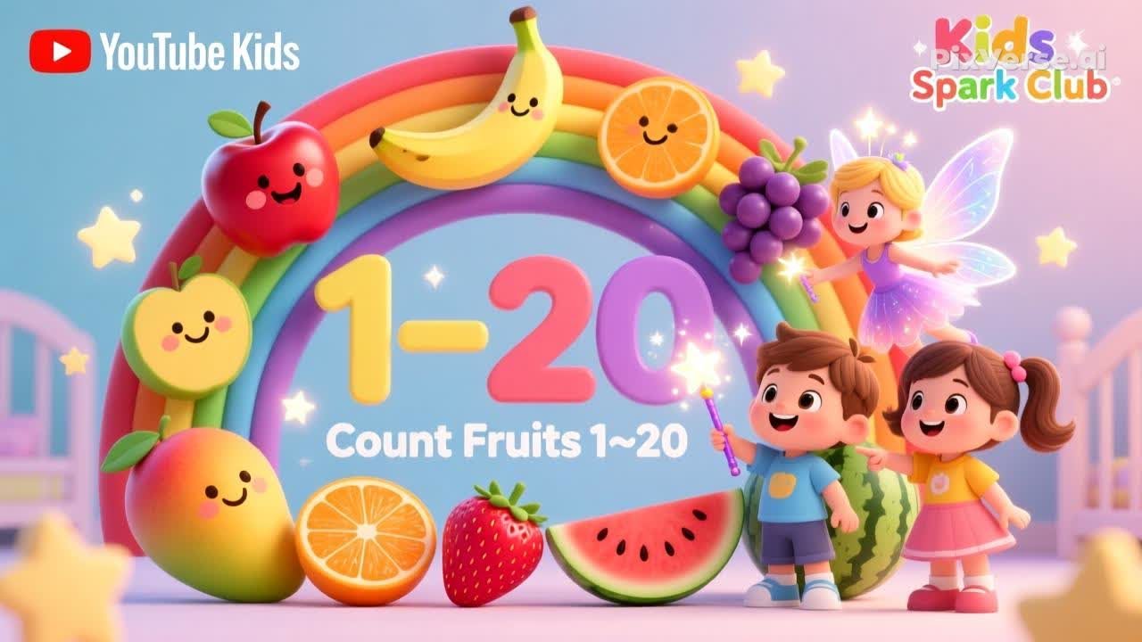 🍎🍌Count Fruits 1 to 20 🍎🍌 | Kids Counting Song | Numbers Learning for ...