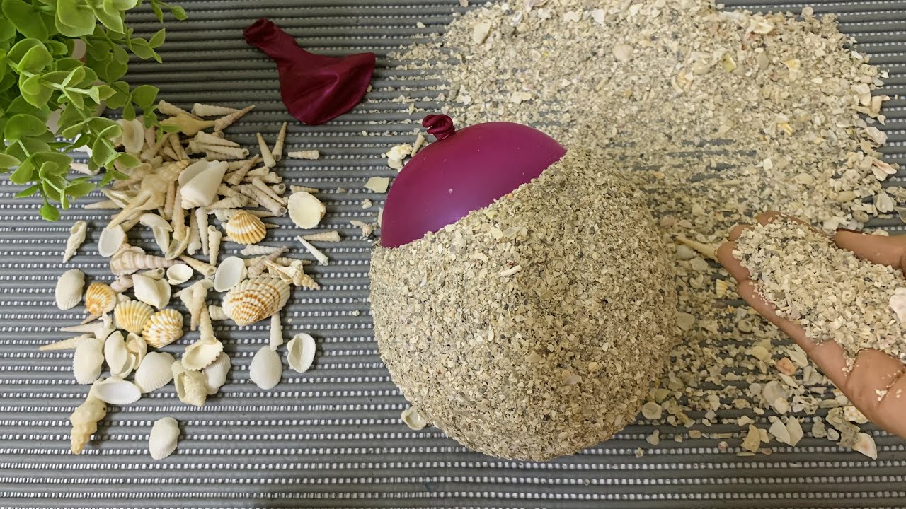 Flower pot making With sand | Easy Flower pot with Seashells and Sand ...